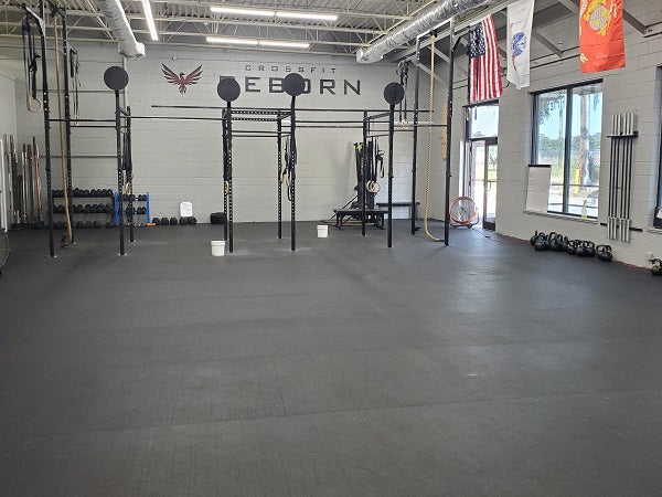 Rubber Gym Flooring CrossFit Rolls – Made in America - FitFloors.com